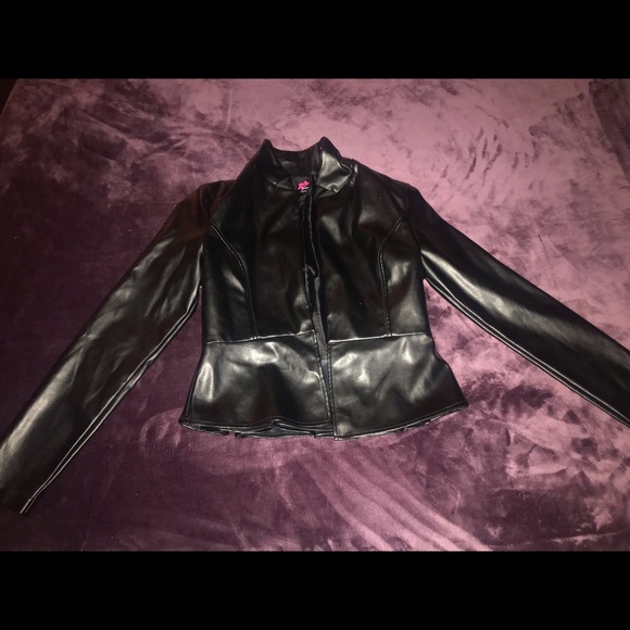 2B Bebe | Jackets & Coats | 2b Bebe Black Faux Leather Jacket Medium ...